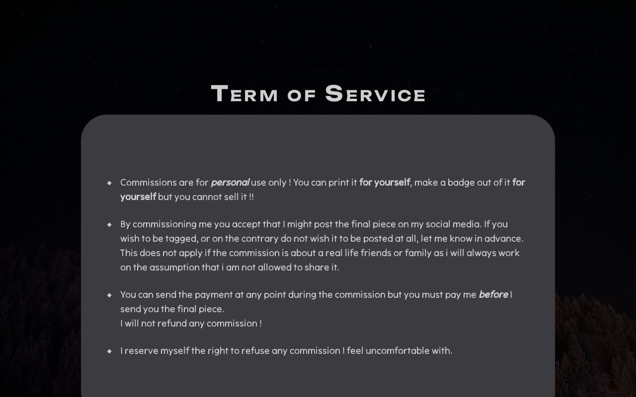 Grinky's Term of Service